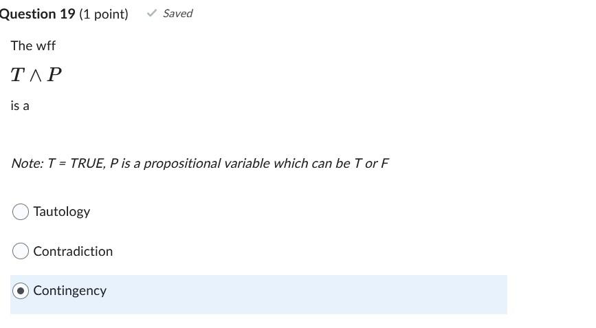Solved Discrete mathematics wff question. Is my answer | Chegg.com