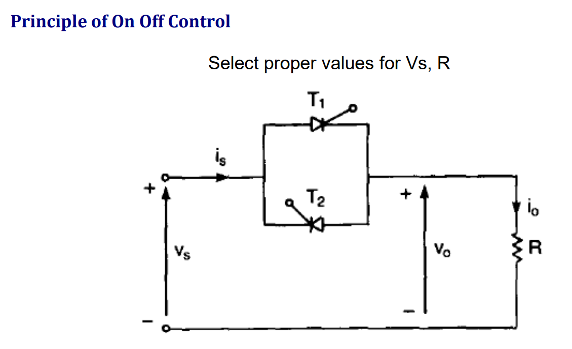 Principle of On Off Control Select proper values for | Chegg.com