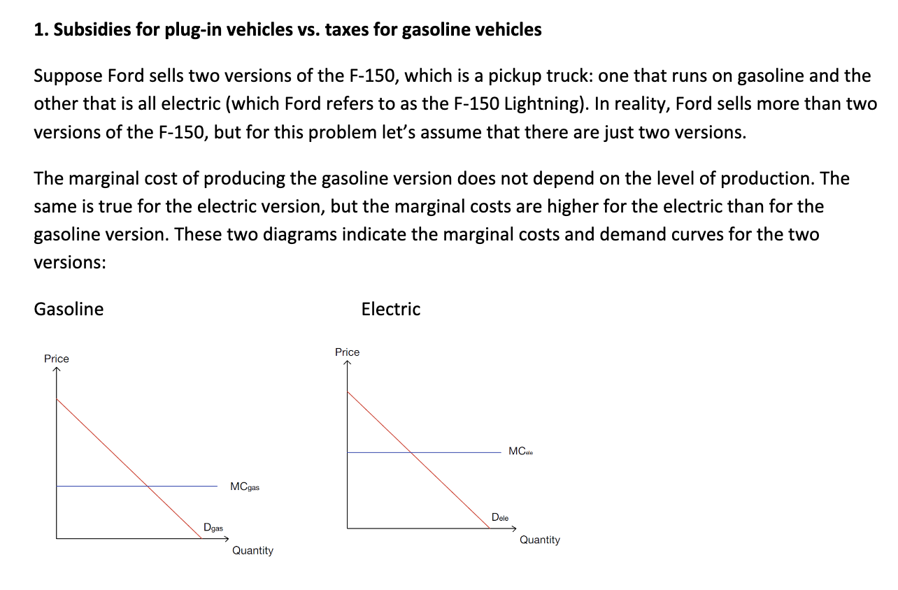 Solved 1. Re-draw the diagrams, draw the marginal revenue | Chegg.com