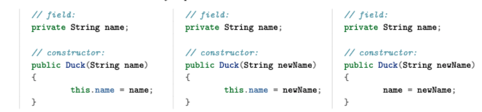 Solved 1. Add a public method getName()to the Duck class. | Chegg.com