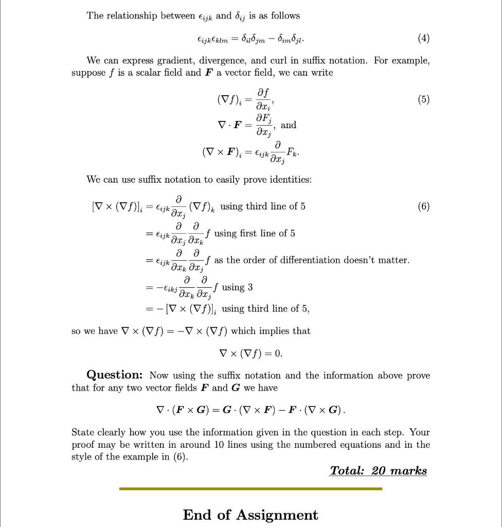 Solved Question 4: Suffix Notation and its Applications | Chegg.com