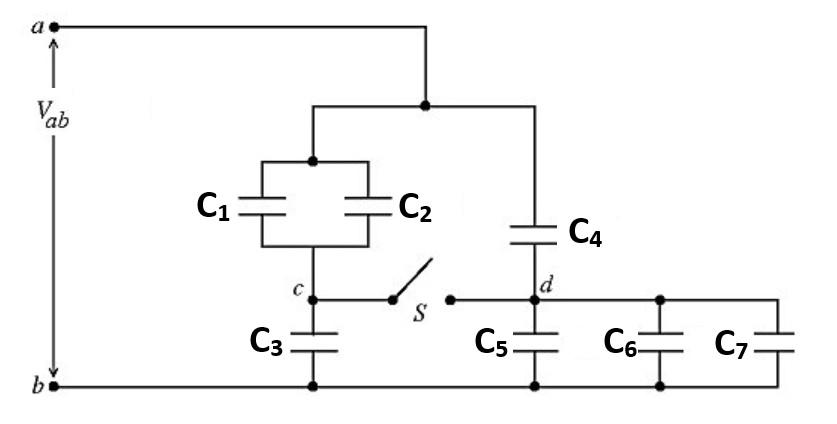 Solved In the figure C1=9 μF, C2=15 μF, C3=16 μF, C4=6 μF, | Chegg.com
