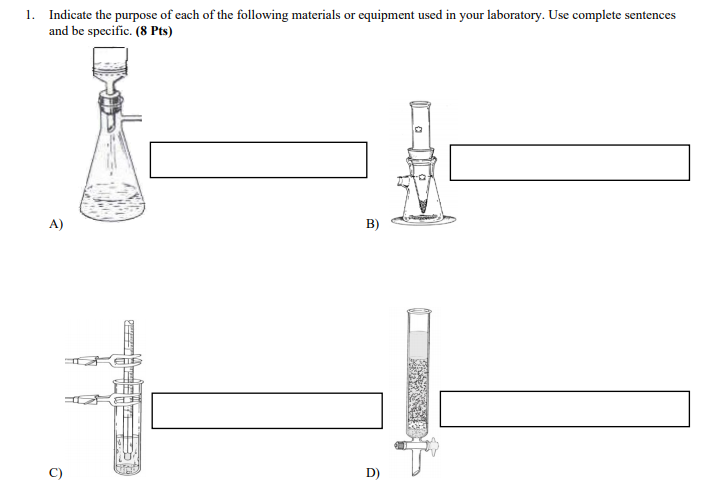 Solved 1. Indicate the purpose of each of the following | Chegg.com