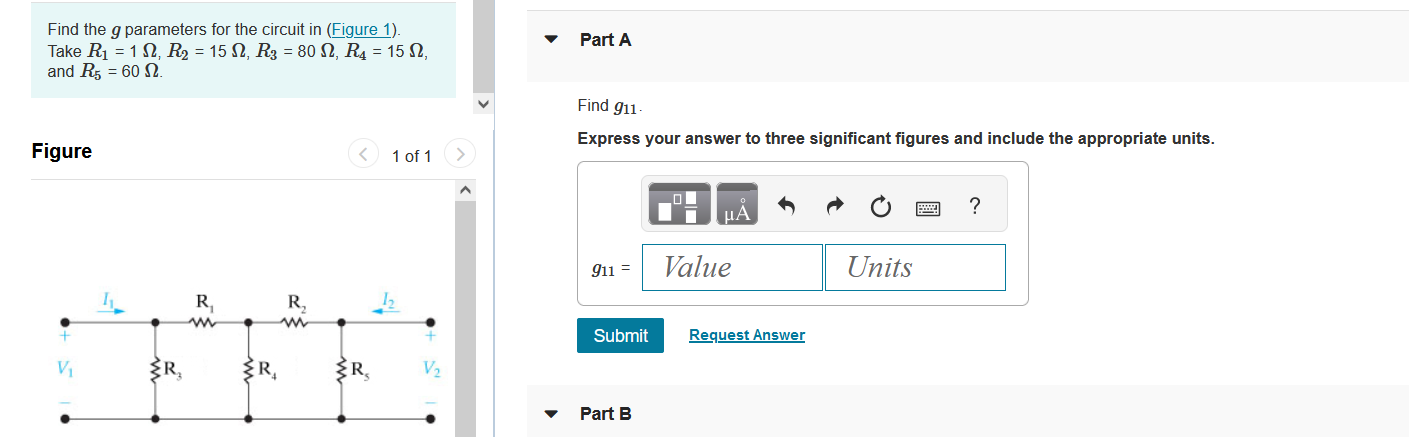 Find the g parameters for the circuit in (Figure 1). | Chegg.com