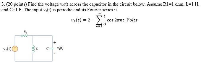Solved 3. (20 points) Find the voltage vet) across the | Chegg.com