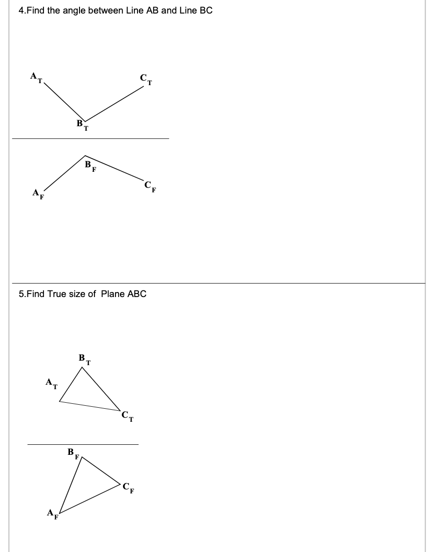 Solved 4.Find the angle between Line AB and Line BC BE Ав | Chegg.com