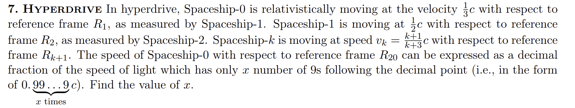Solved 7. Hyperdrive In hyperdrive, Spaceship-0 is | Chegg.com