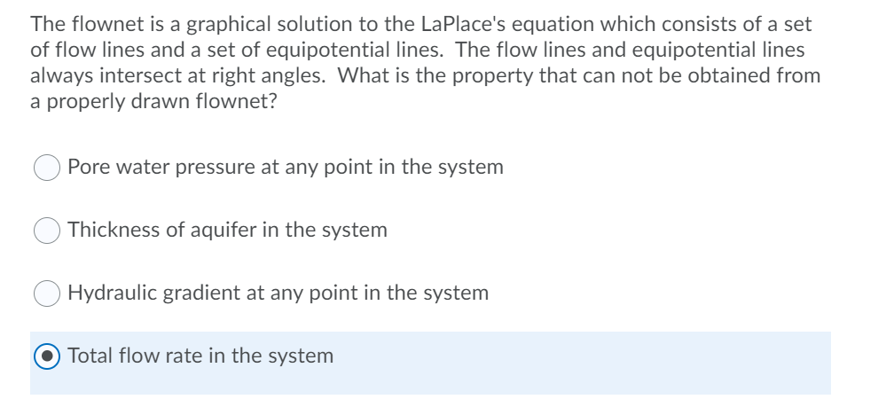 Solved The flownet is a graphical solution to the LaPlace's | Chegg.com