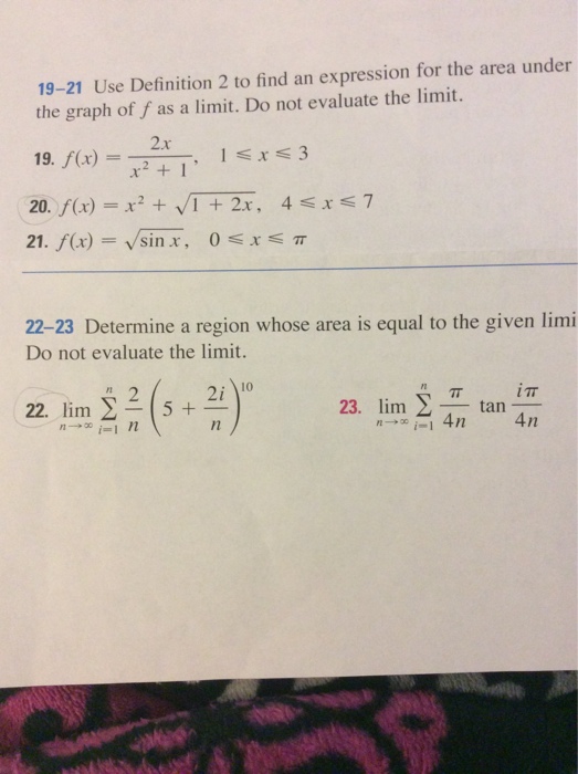 Solved Use Definition 2 to find an expression for the area | Chegg.com