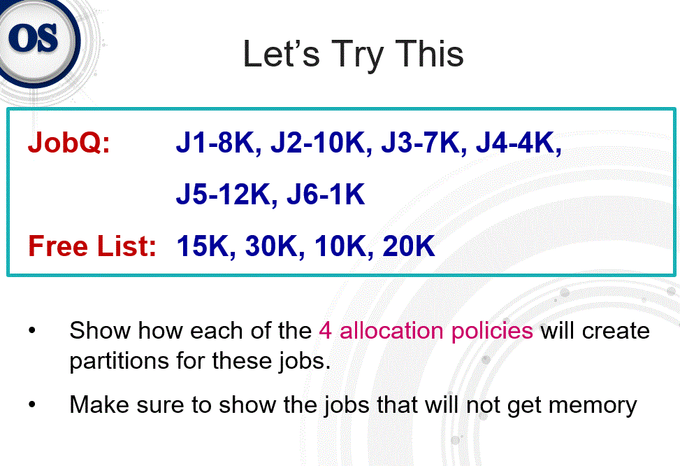 Solved 4 ploices is first fit and best fit and worst fit and | Chegg.com
