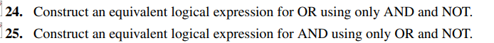 Solved 24. Construct an equivalent logical expression for OR | Chegg.com