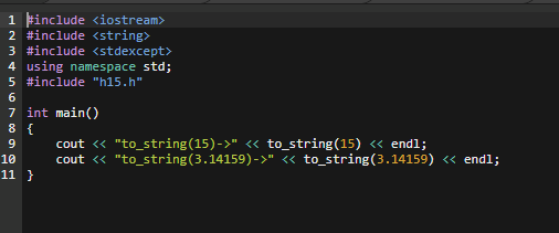 Solved Homework 15 Writing to_string Using them to string() | Chegg.com