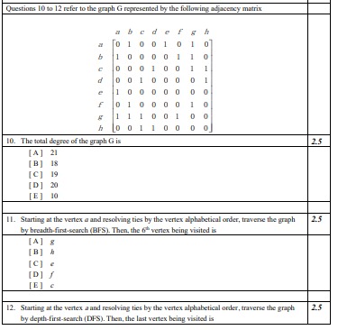 Solved \begin{tabular}{|ll|l|l|} \hline[A] & e \\ {[ B]} & d | Chegg.com