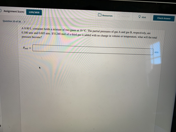 Solved Assignment Score: 1299/3600 Resources Hint Check | Chegg.com
