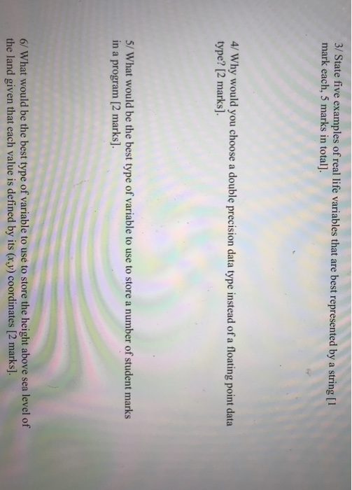 Solved 3/ State five examples of real life variables that | Chegg.com