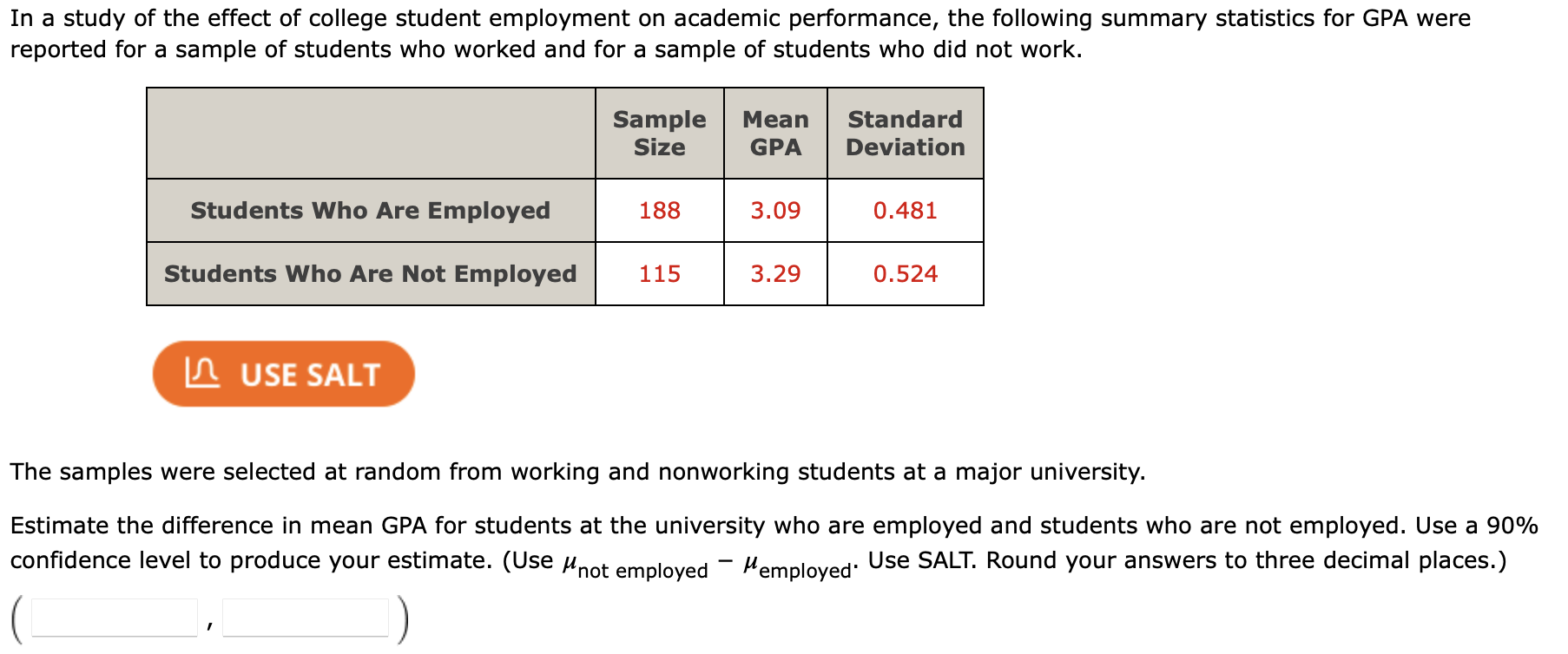 Solved In a study of the effect of college student | Chegg.com