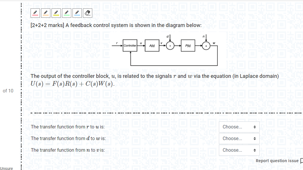 Solved [2+2+2 marks] A feedback control system is shown in | Chegg.com