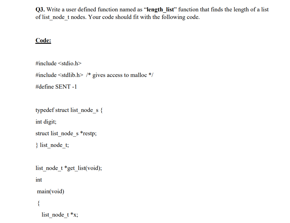 Solved Q3. Write a user defined function named as | Chegg.com