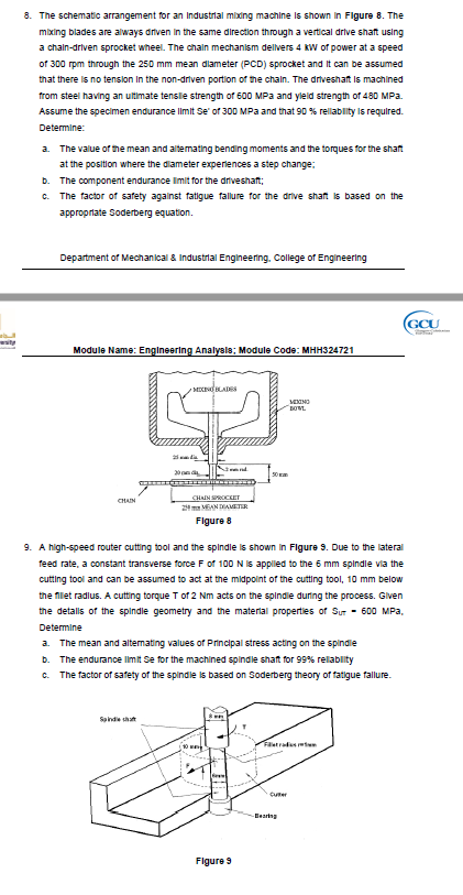 Solved 8. The schematic arrangement for an Industrial mixing | Chegg.com