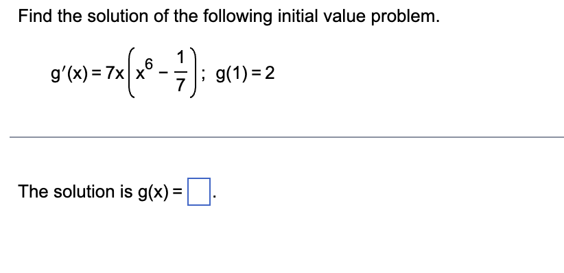 Solved Find the solution of the following initial value | Chegg.com