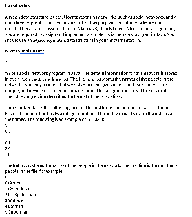 Solved Introduction A graph data structure is useful for | Chegg.com
