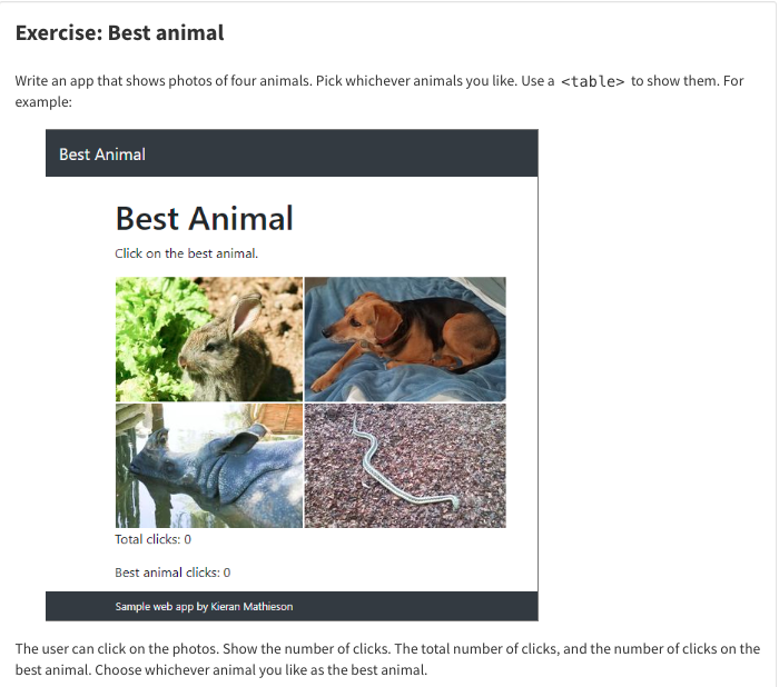 Solved Write an app that shows photos of four animals. Pick | Chegg.com
