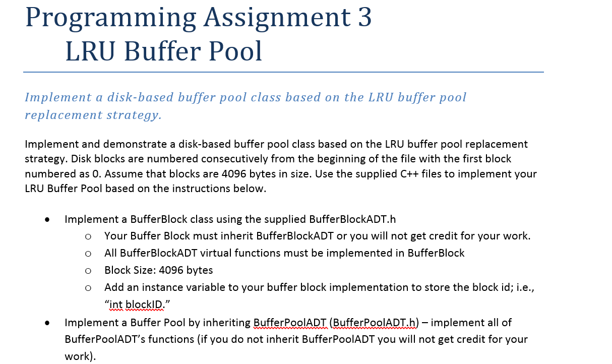 Solved Programming Assignment 3 Lru Buffer Pool Implement A 6759