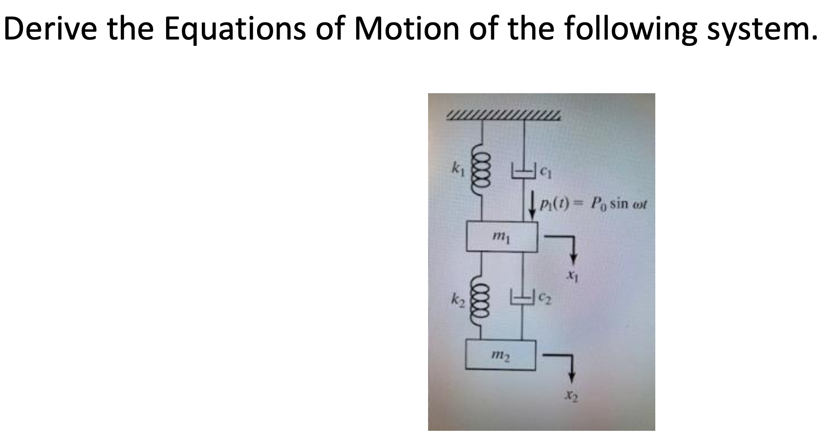 Solved Derive the Equations of Motion of the following | Chegg.com