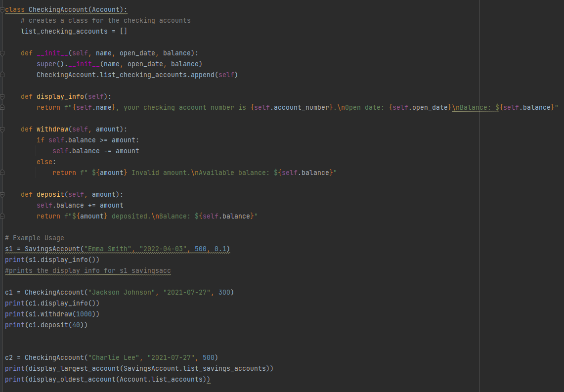 Solved The Account class is a superclass (base class). | Chegg.com