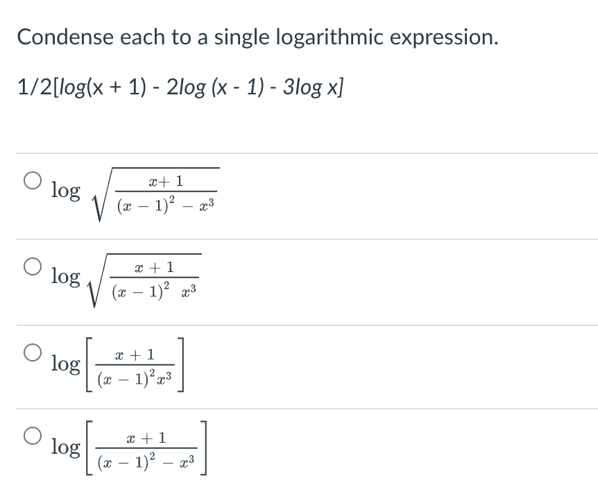 Solved Condense each to a single logarithmic expression. | Chegg.com