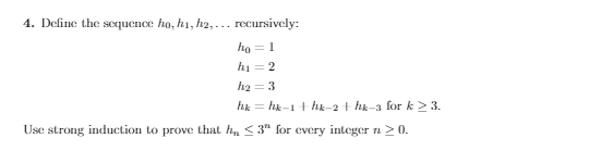 Solved Define the sequence h0,h1,h2,dots | Chegg.com