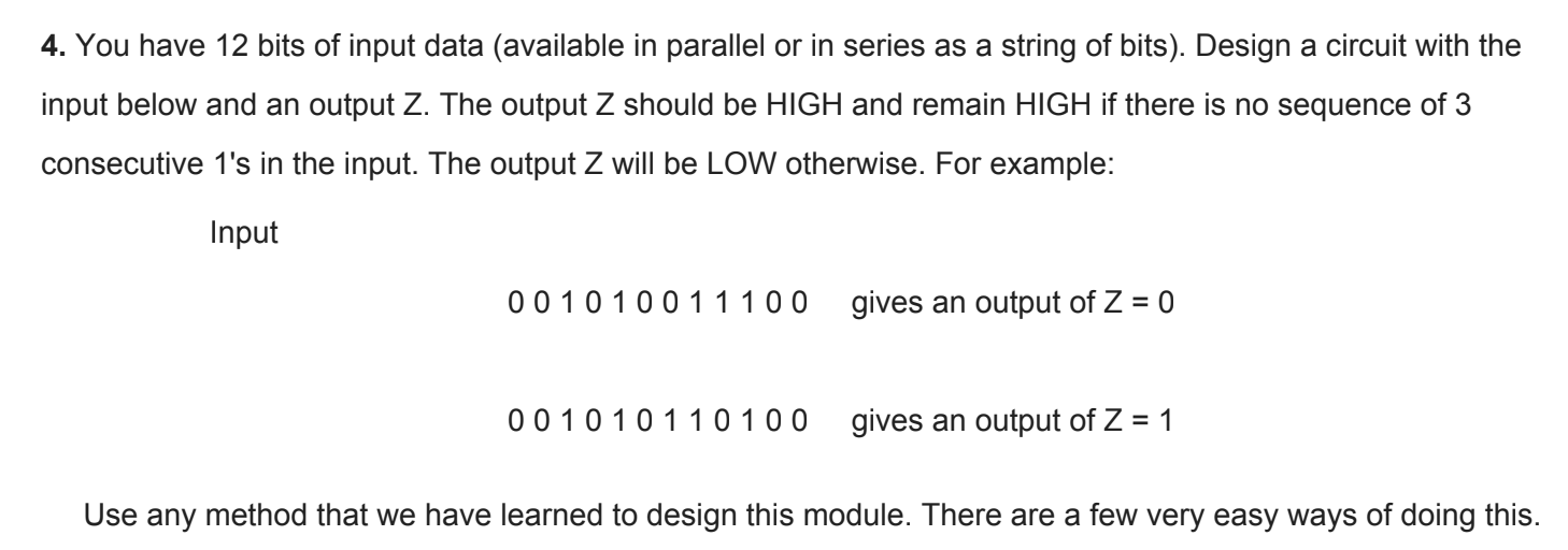 4. You have 12 bits of input data (available in | Chegg.com