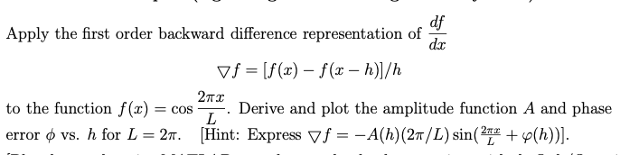 Solved Apply the first order backward difference | Chegg.com