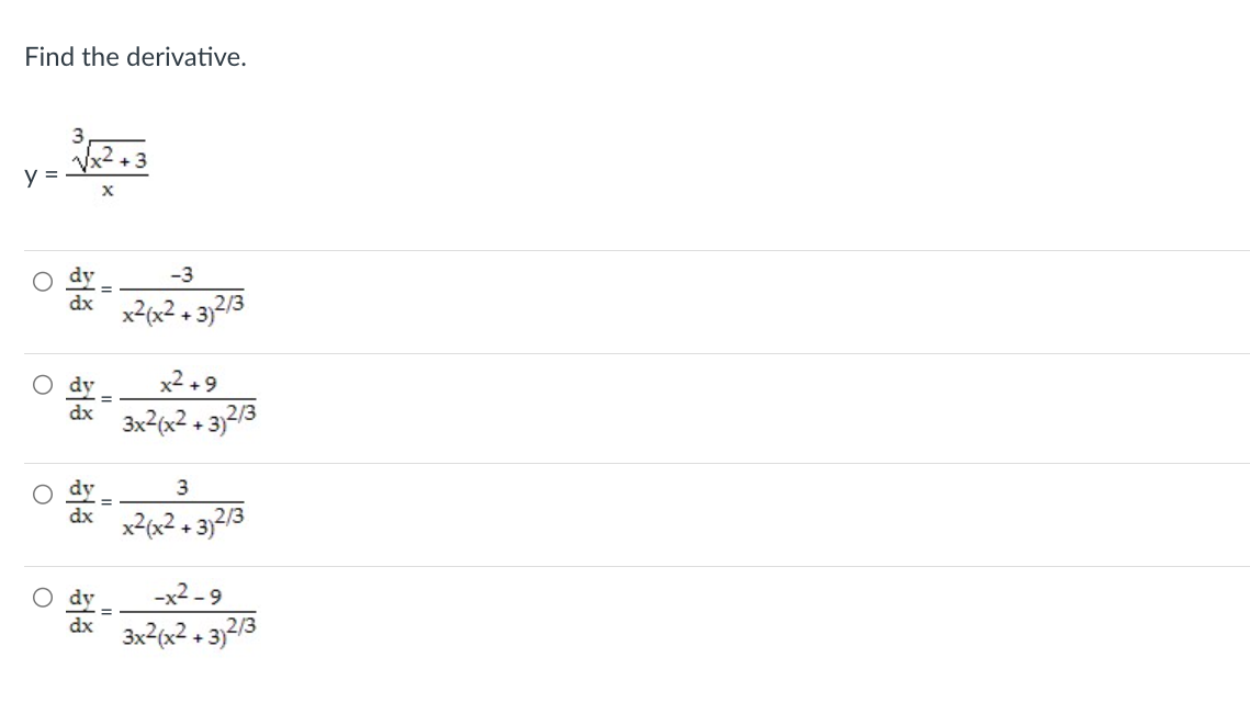 Solved Find the derivative. | Chegg.com