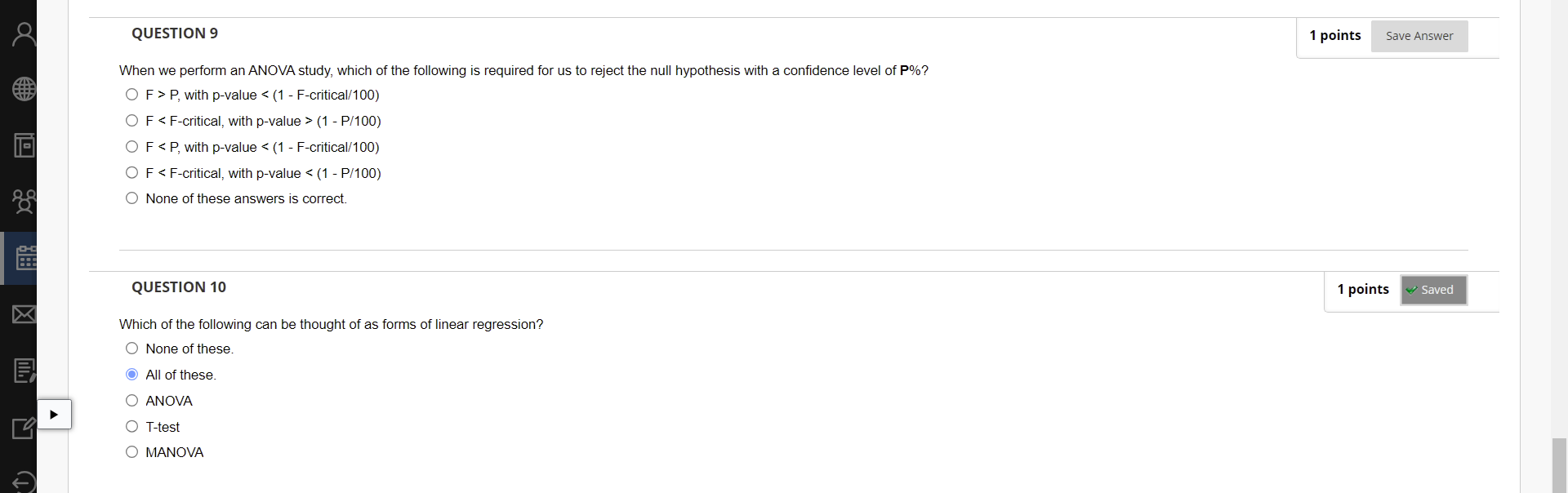 Solved Answer the one correct option for following all | Chegg.com