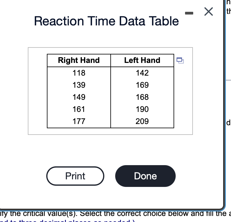 Solved Several students were tested for reaction times (in | Chegg.com