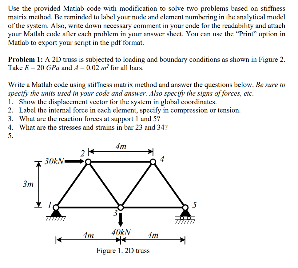 Solved Use the provided Matlab code with modification to | Chegg.com