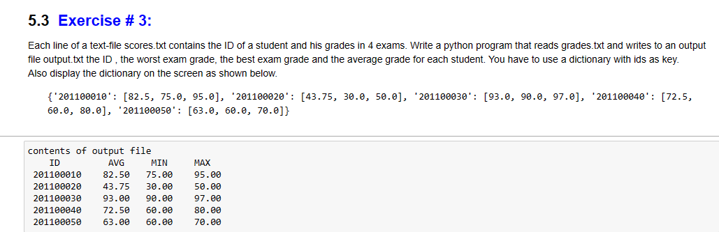 Solved 5 3 Exercise 3 Each Line Of A Text file Scores txt Chegg