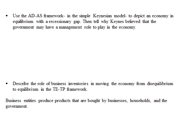 Solved Use the AD-AS framework- in the simple Keynesian | Chegg.com