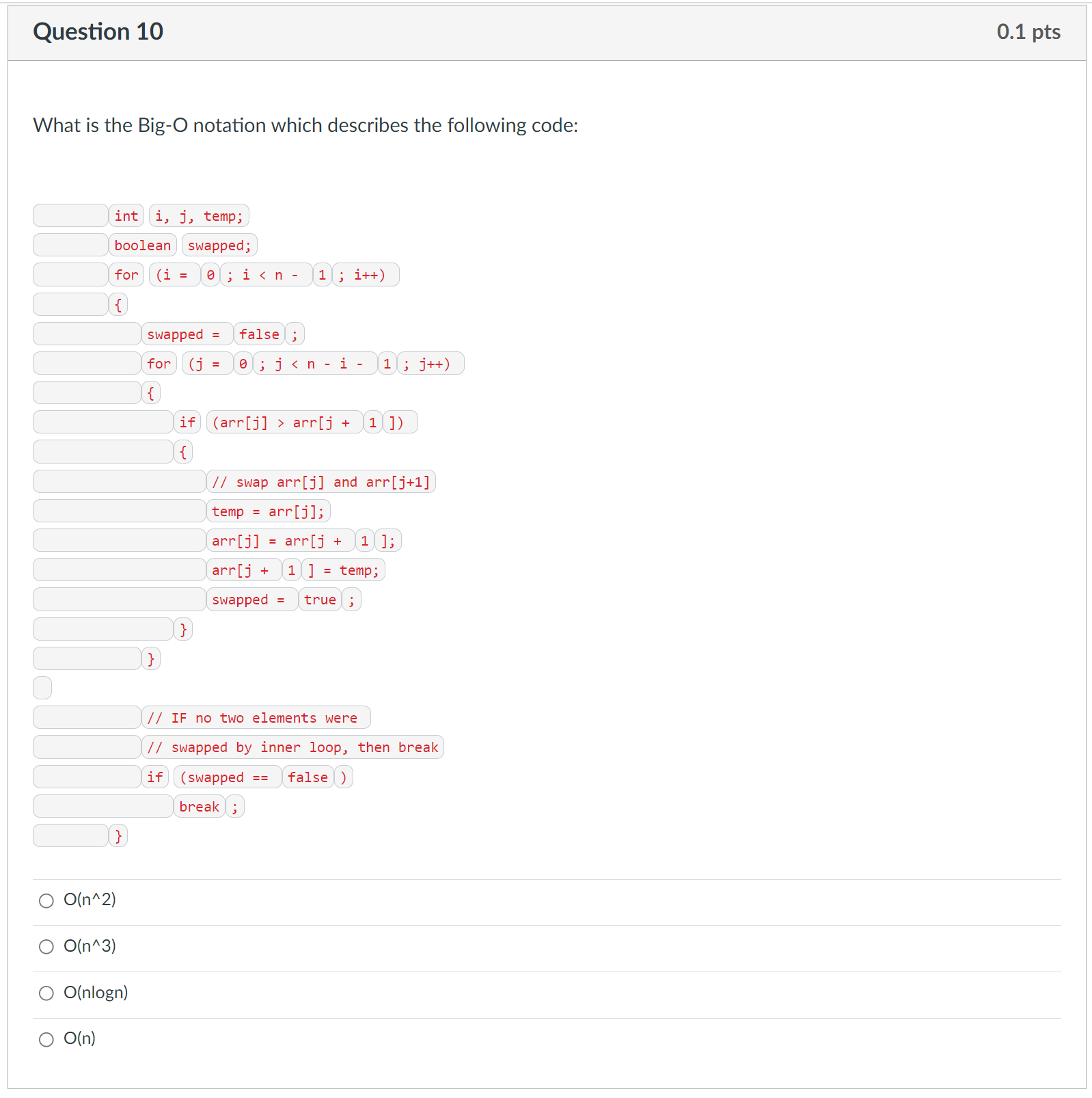 Solved What is the Big-O notation which describes the | Chegg.com