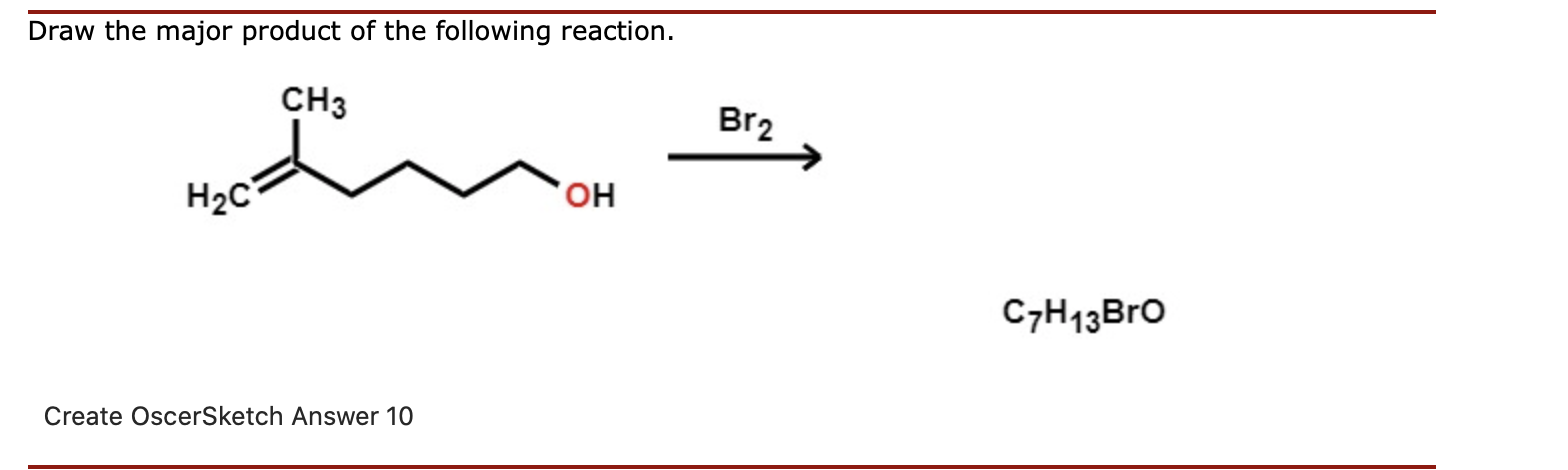 Solved Draw the major product of the following reaction. CH3 | Chegg.com