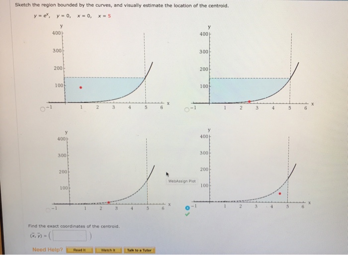 Solved Sketch the region bounded by the curves, and visually | Chegg.com