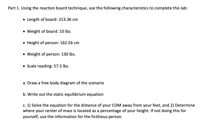 Solved Part 1. Using the reaction board technique, use the | Chegg.com
