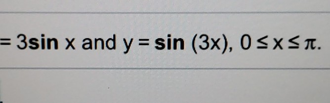 Solved -3sin x and y = sin (3x), 0 x π. | Chegg.com