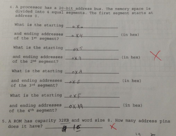 Solved 4. A processor has a 20-bit address bus. The memory | Chegg.com
