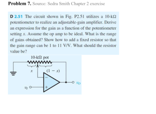 Solved Problem 6. Source: Sedra Smith Chapter 2 exercise D | Chegg.com