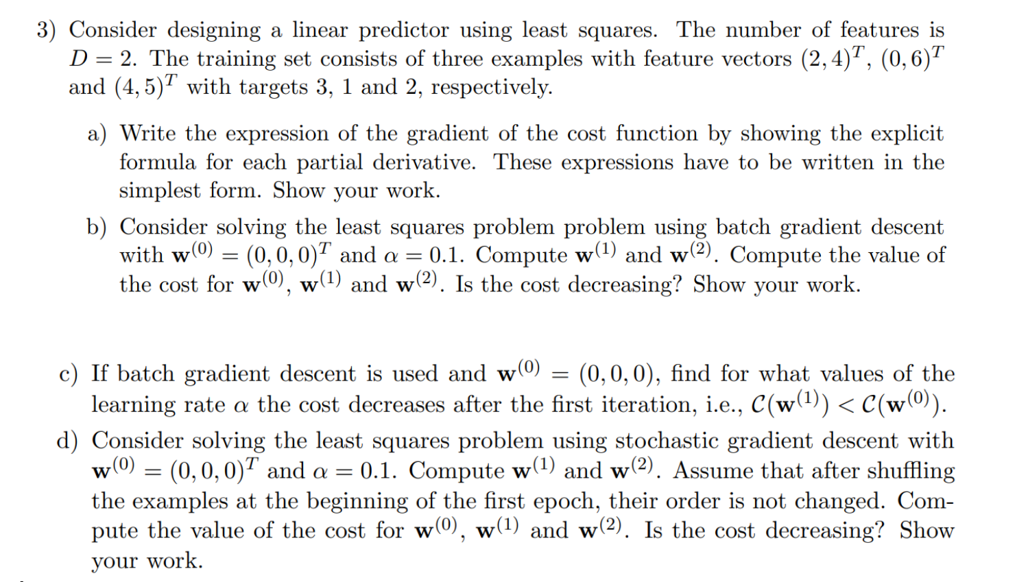 3) Consider designing a linear predictor using least | Chegg.com