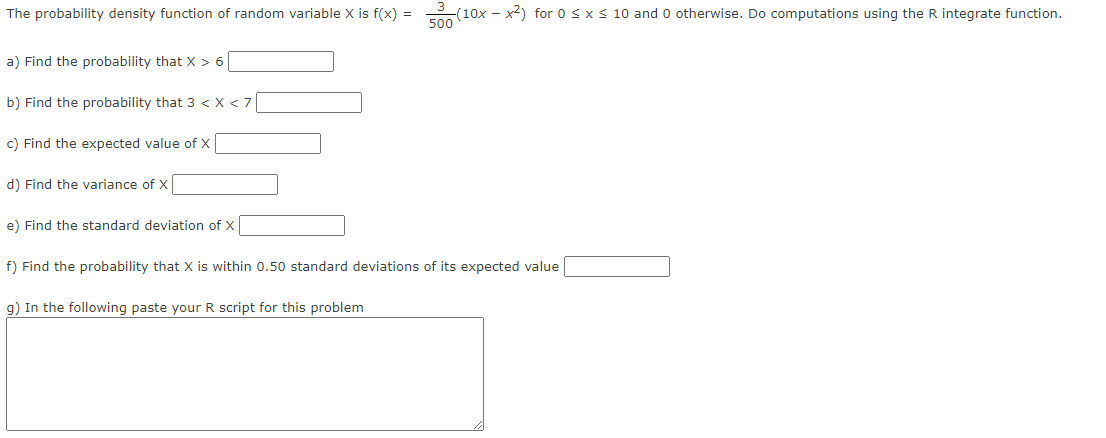 Solved The probability density function of random variable X | Chegg.com
