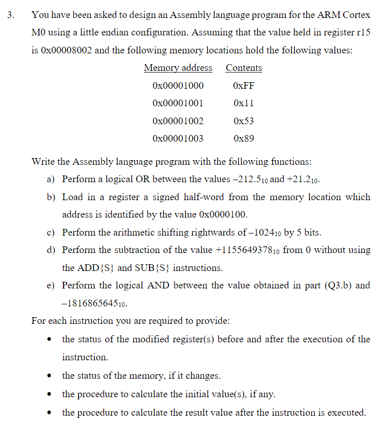 3. You have been asked to design an Assembly language | Chegg.com