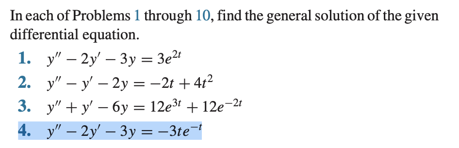 Solved In each of Problems 1 through 10 , find the general | Chegg.com
